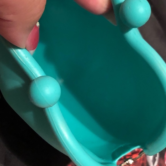 Bags | Green Heart Shaped Rubber Coin Purse | Poshmark